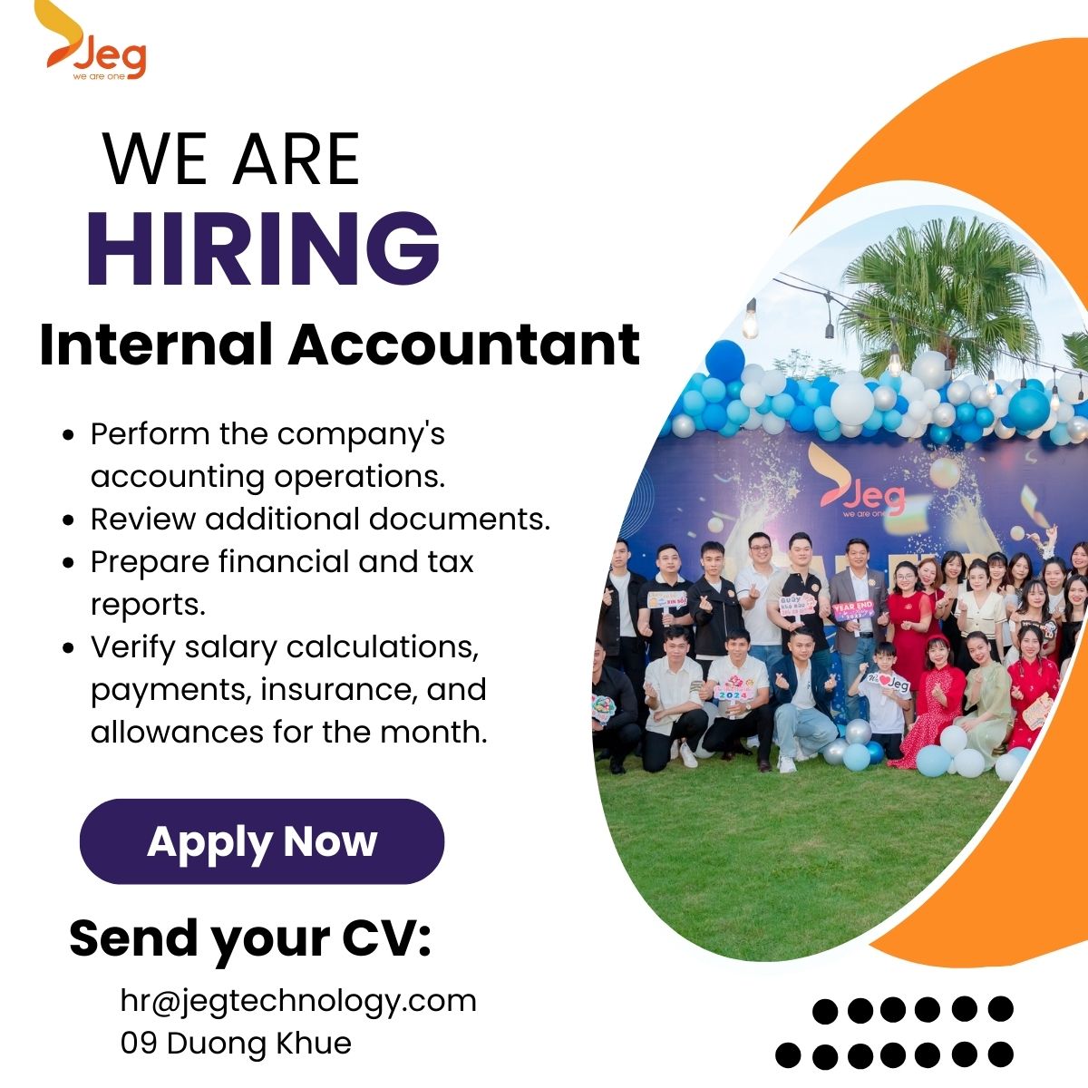 Internal Accountant - Công ty TNHH JEG Technology